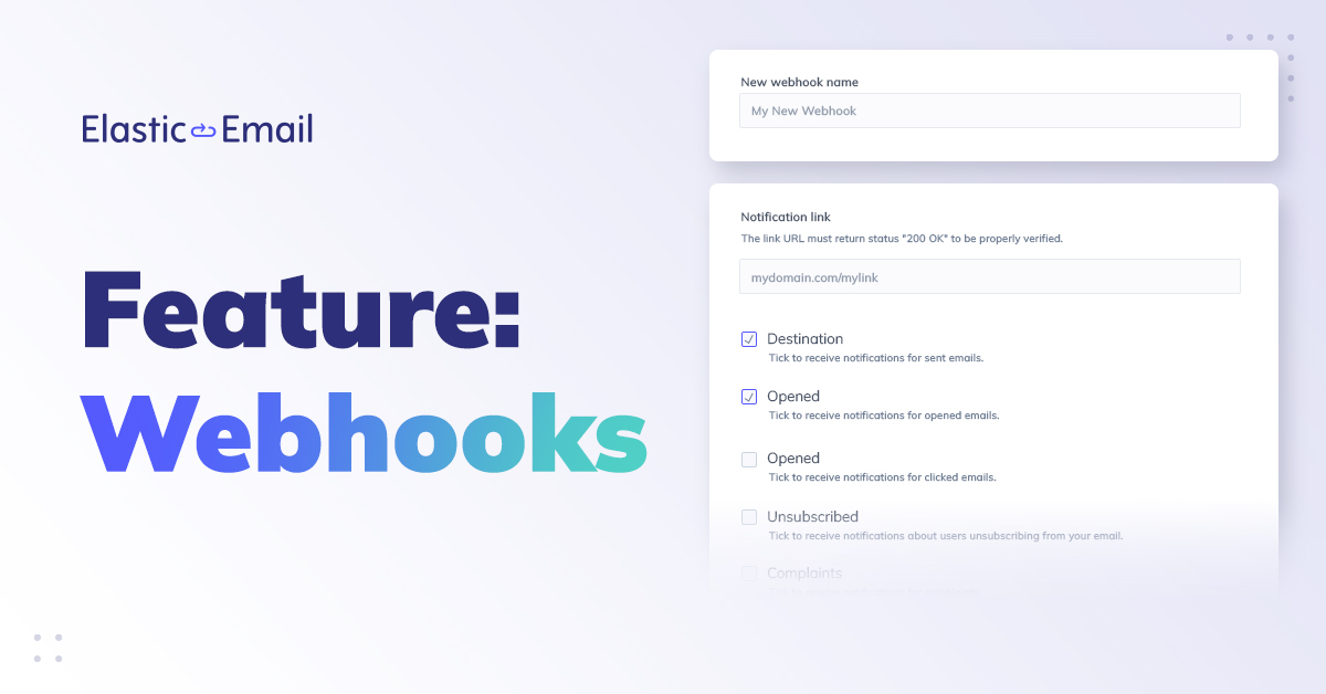 Set up webhooks to track email events | Elastic Email